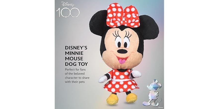 Minnie Mouse Plush Squeaky Dog Toy 6"
