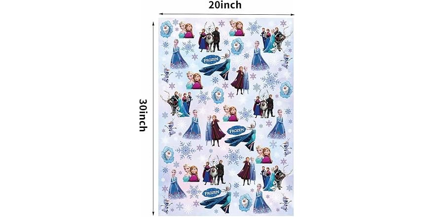 5 PC Frozen Themed Gift Wrapping Paper