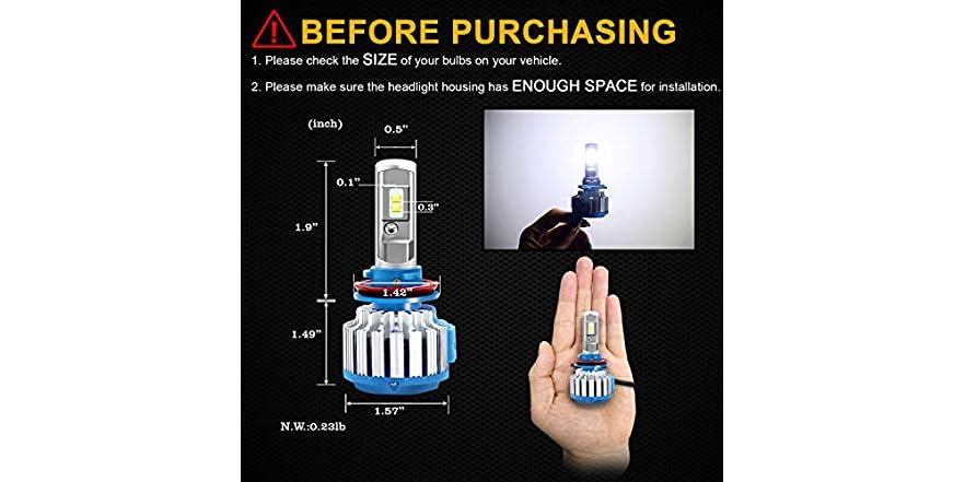 Win Power H11 LED Headlight Bulb Conversion Kit