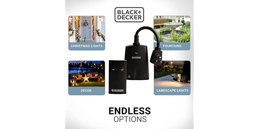 BLACK+DECKER Outdoor Grounded Remote Outlets