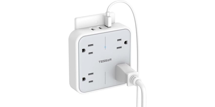 TESSAN Multi Plug Outlet Extender with 3 USB-A Ports