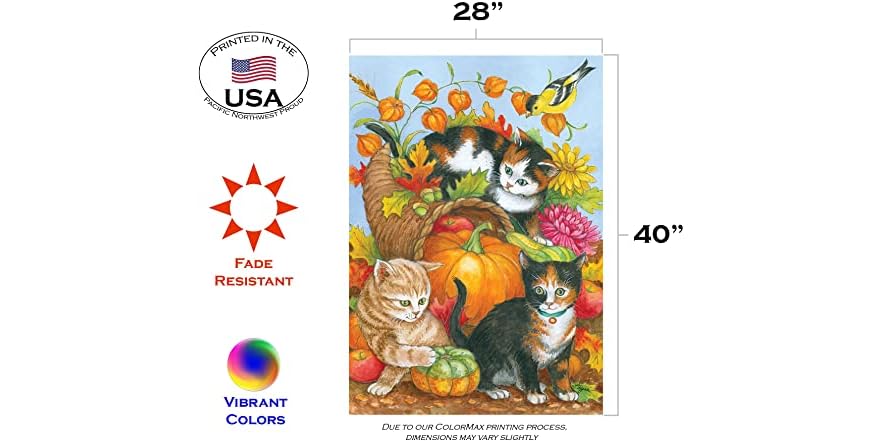 Toland Home Garden Kitten Cornucopia Flag