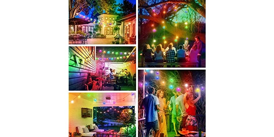 Multicolor Outdoor String Lights, 2-pack