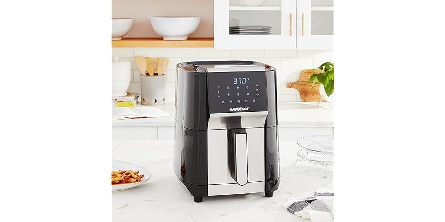 GoWISE USA 7-Quart Air Fryer & Dehydrator, Black/Silver