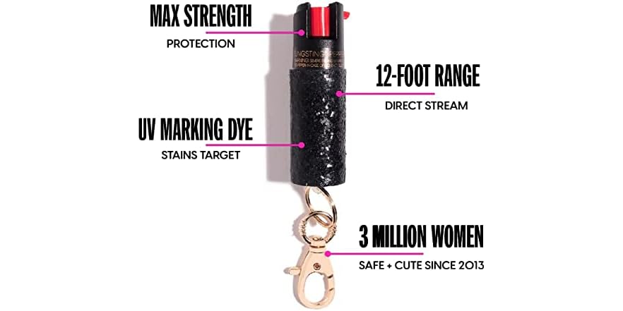 Pepper Spray 12-Foot Spray Range & UV Dye 4 Pack