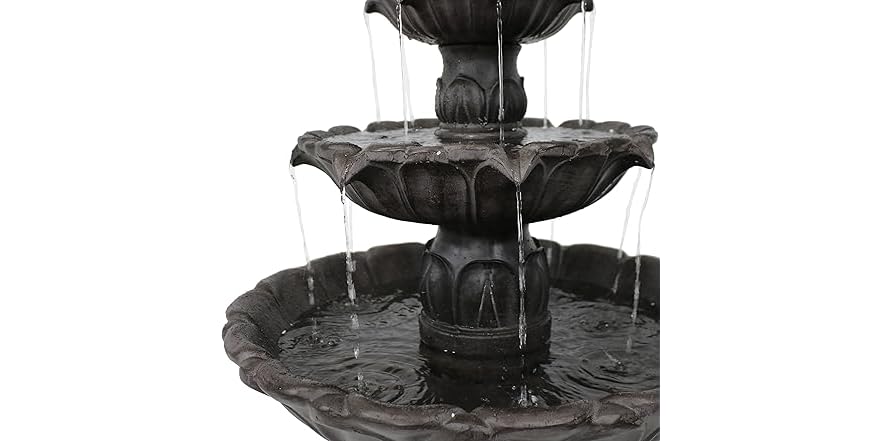 Sunnydaze Classic Tulip 46in 3-Tier Water Fountain
