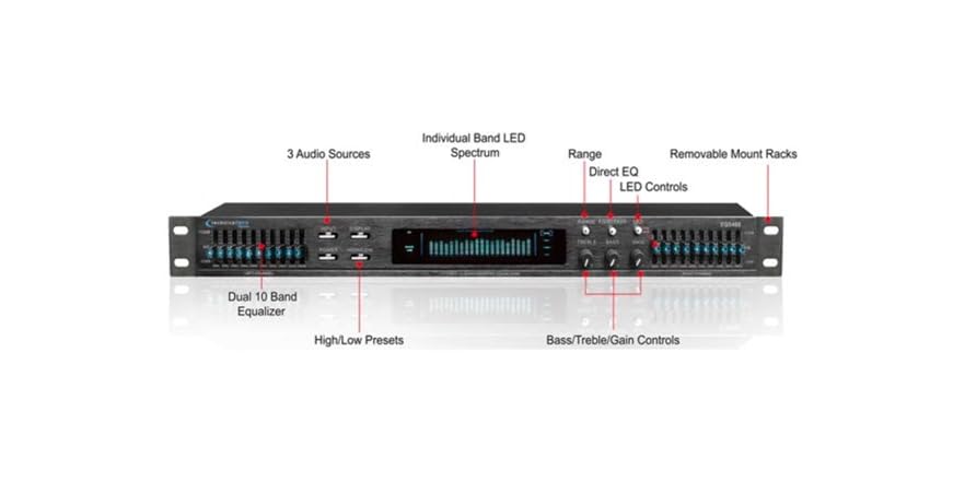Dual 10-Band Rack Mount Equalizer