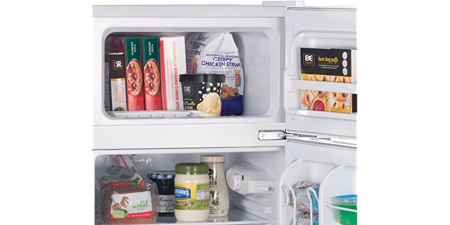 Compact Mini Double Door Refrigerator with True Freezer