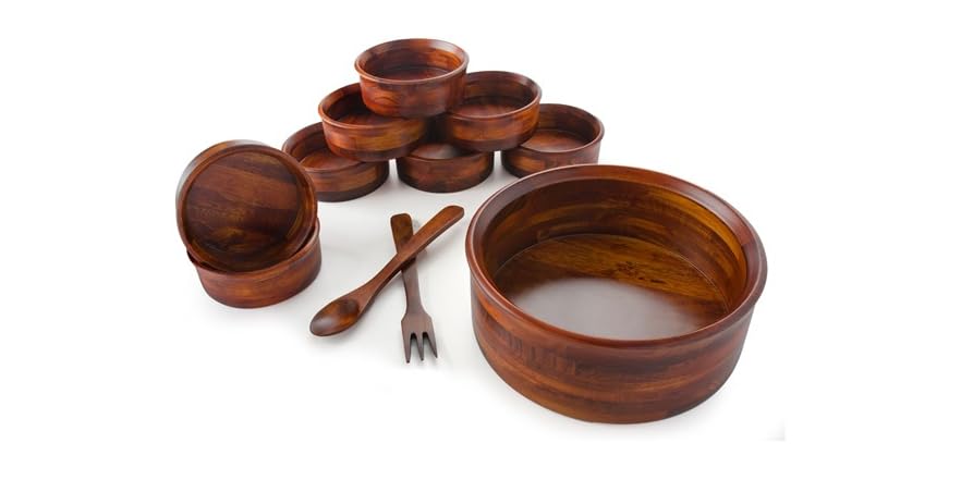 13" Salad Bowl, 8 Bowls & Servers