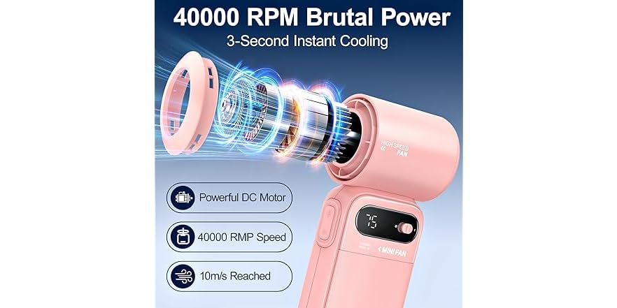 Handheld Fan 40000 RPM Turbo