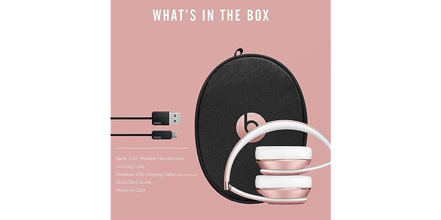 Apple BEASOLO3MX442LLA Beats Solo3 Headphones Rose Go