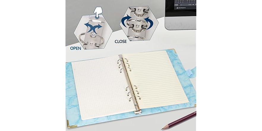 2 Pack A5 Leather 6 Ring Notebook Binders