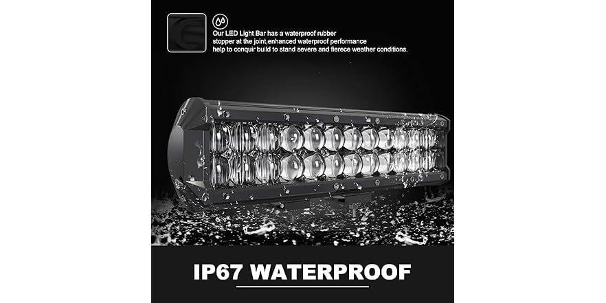 DOT 5D 12INCH 72W LED Light Bar+4Inch 60