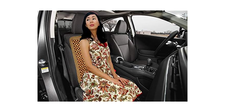 Zone Tech Wooden Beaded Car Seat Cushion