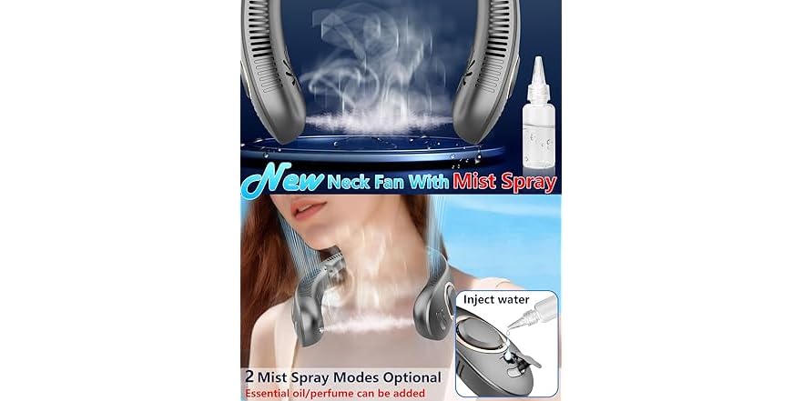 FWV Misting Neck Fan, Black