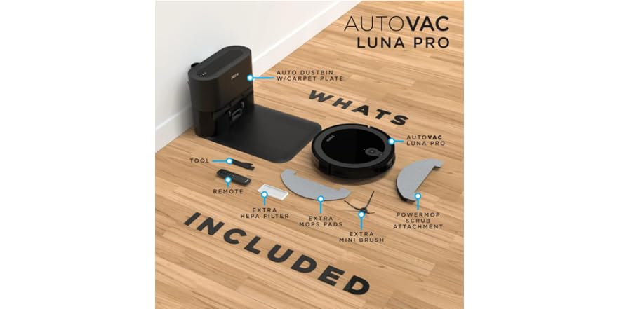 iHome iHRV13-BLK-RB AutoVac Luna Pro 3-in-1 Robot (S&D)