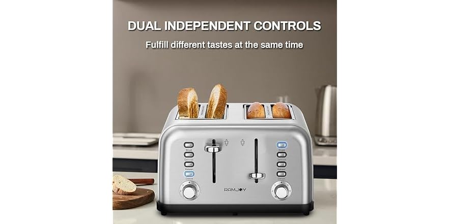 4 Slice Toaster with Dual Controls