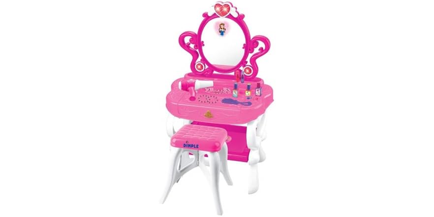 2-in-1 Princess Pretend Play Vanity Set Table w/ Piano