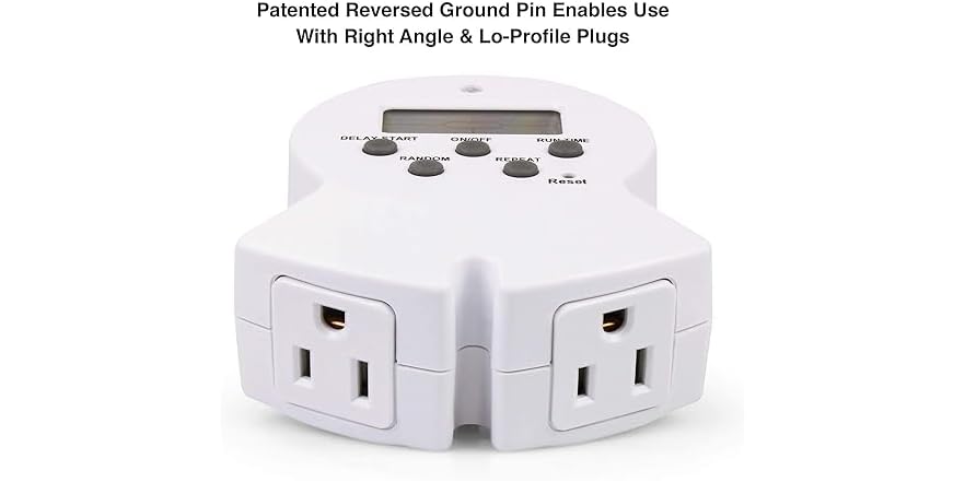 Clear Power Indoor Grounded EZ Digital Timer 2pk