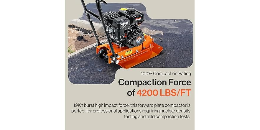 SuperHandy Plate Compactor - 7HP 4-Stroke Gas Engine