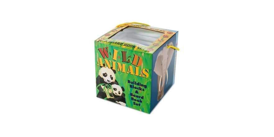 Wild Animals Nested Blocks and Book Set