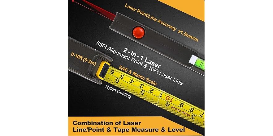 PREXISO 4-in-1 Line Laser Level, Torpedo Level
