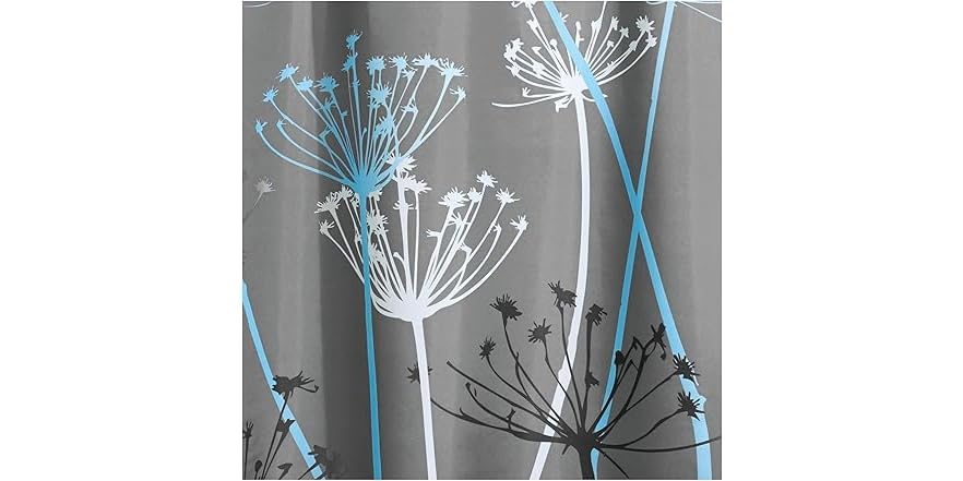 iDesign Thistle Floral Fabric Shower Curtain - 72" x 72"