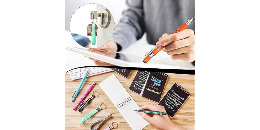 144 Pack Spiral Notebook With Pens Set, Stylish