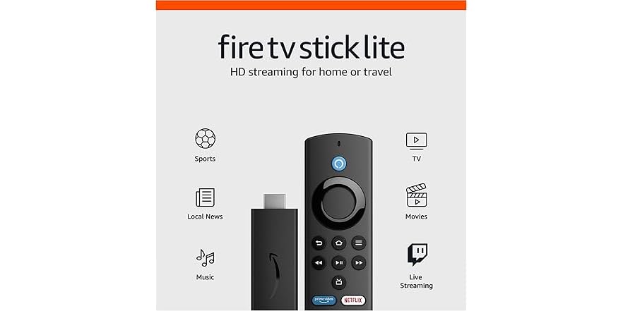 (New) Amazon Fire TV Stick Lite, Alexa Voice Remote Lite (2nd Gen ...