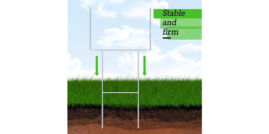 50PC 20x10" Metal H Frame Yard Stakes