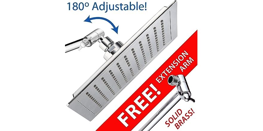 AquaSpa Giant 9" Diagonal Square Rain Shower Head