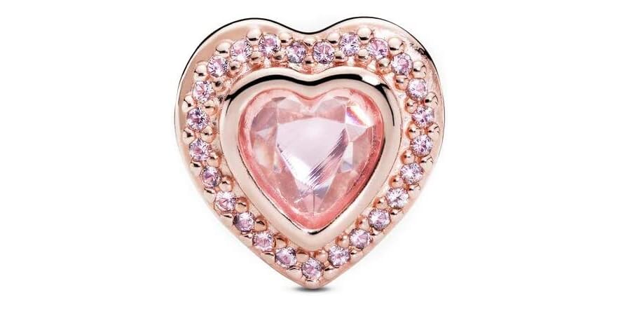 Sparkling Pink Heart Charm