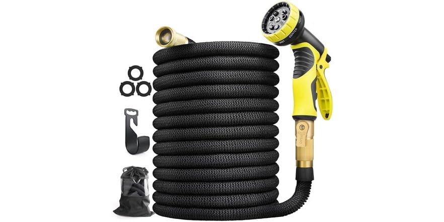 75ft Expandable Garden Hose with Nozzle