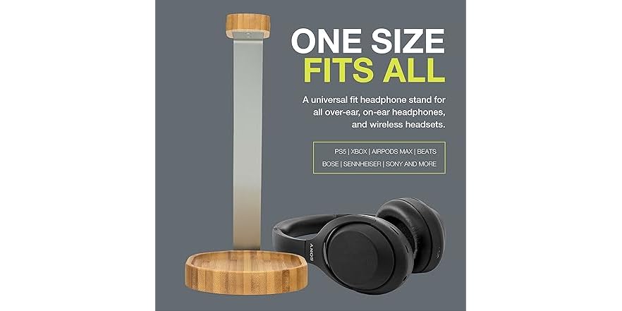 (NEW) Knox Gear Bamboo Headphone Stand