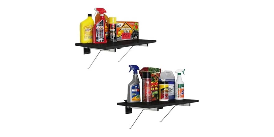 24-Inch Shelf with 4 Brackets, 2-Pack