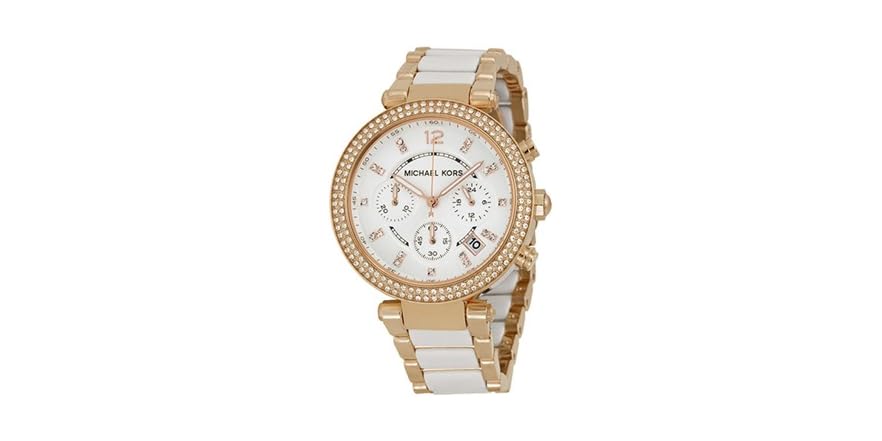 MK Parker Womens Rose Gold/White Watch