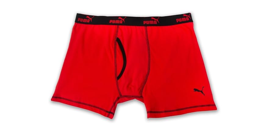 Puma Boxer Briefs 3-Pack, Grey/Red