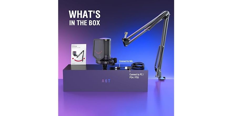 FIFINE Gaming PC USB Microphone Kit (Open Box)