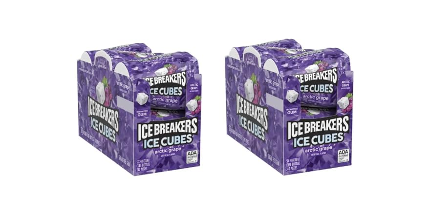 (12-Pack) ICE BREAKERS Ice Cubes Arctic Grape, 40 Pieces