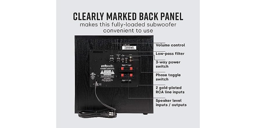 (NEW) Polk Audio PSW10 10" 100 Watt Powered Subwoofer