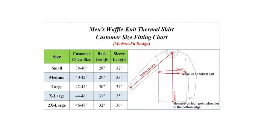 5Pk Mens Waffle-Knit Thermal Shirts