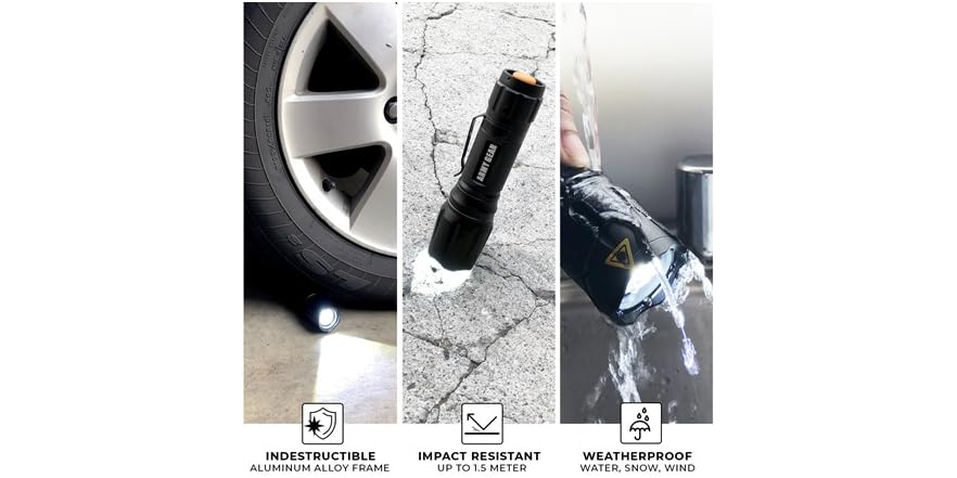 Army Gear 1000lm Viper Tac Flashlight 2Pk