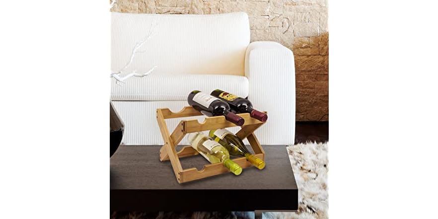 Foldable Countertop Wine Rack 6-Bottles