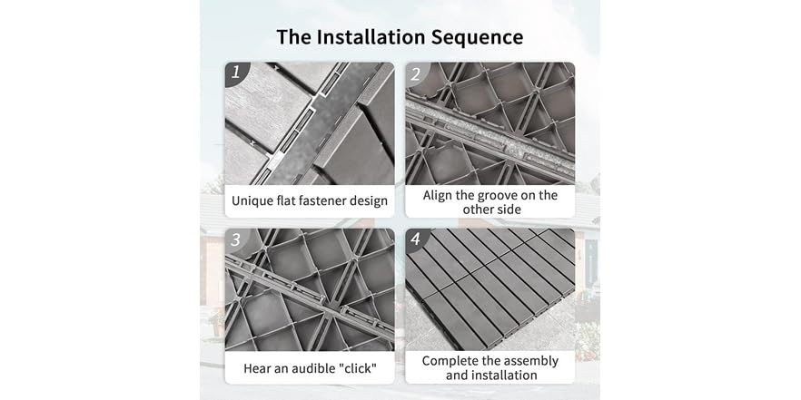 Square Interlocking Patio Tiles, 12"x12"