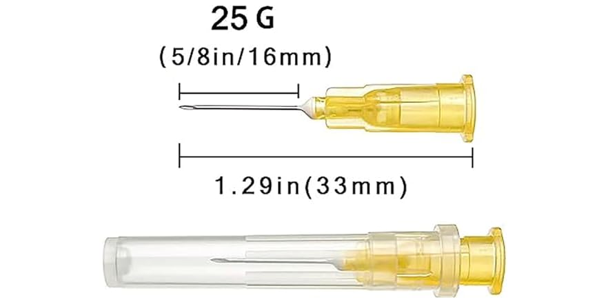 100 Pack Disposbale Needle 25Ga 5/8 inch