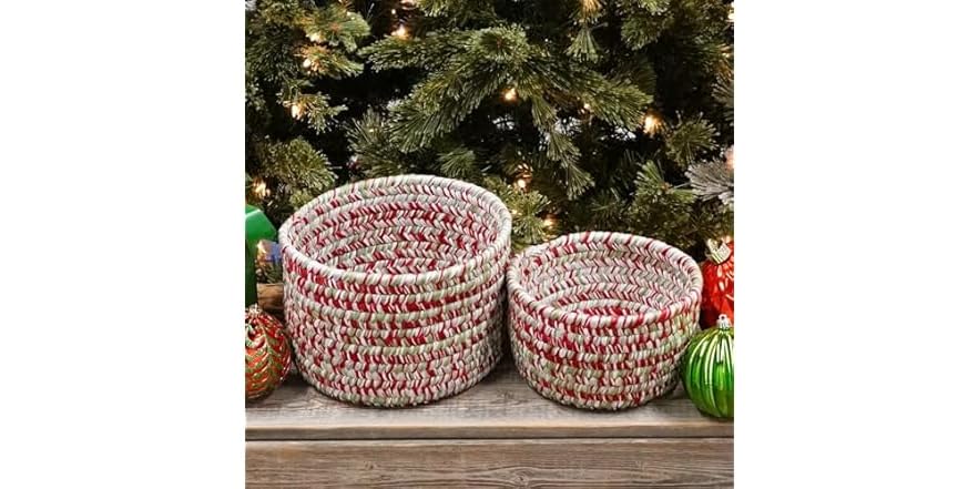 Colonial Mills Holiday Tweed Nesting Baskets SET-2