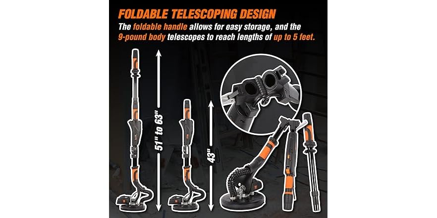 WEN Variable Speed 5 Amp Drywall Sander w/15' Hose