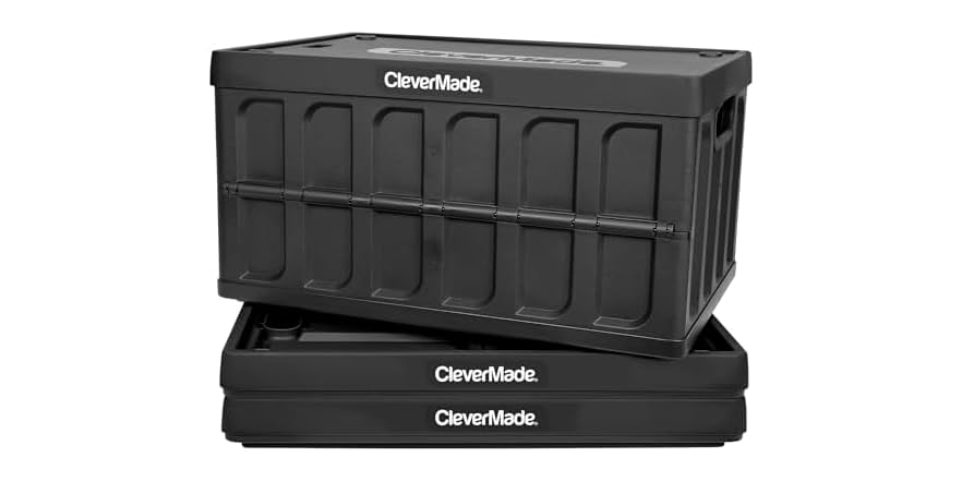 CleverMade Collapsible Storage Bins- Obsidian 3PK