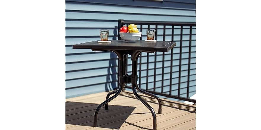 Sunnydaze Plastic Top Outdoor Dining Table