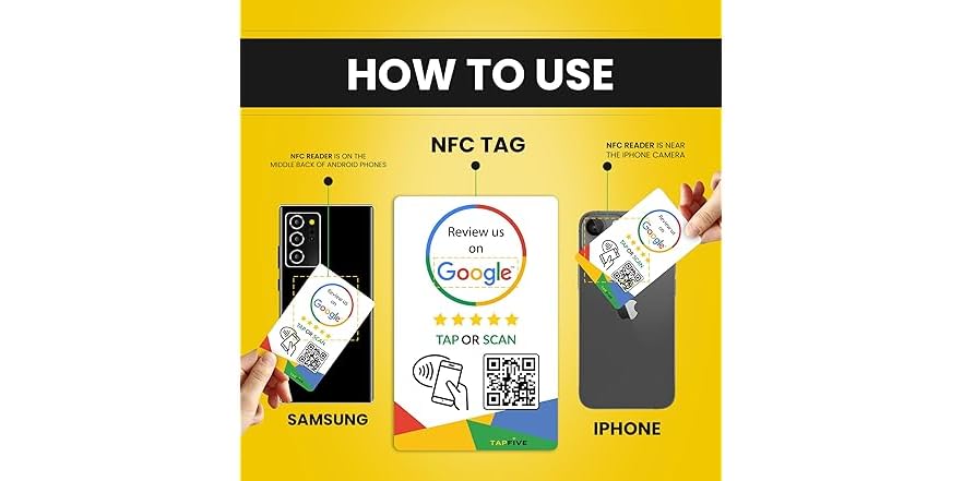 TapFive Google Review Tap Cards 5-Pack